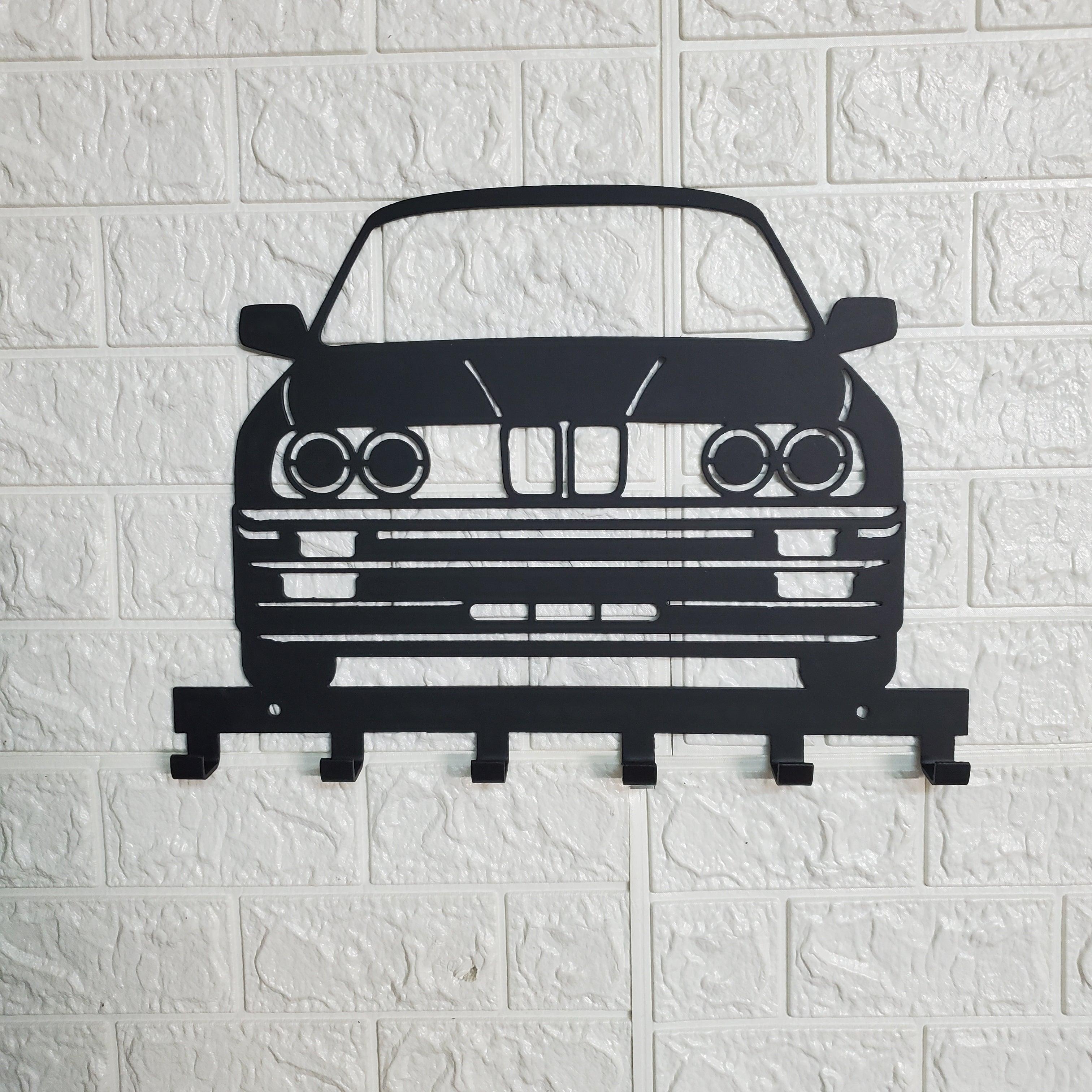 BMW E30 Key Holder – Full Front View Steel Wall Mounted Key Rack – Cla ...