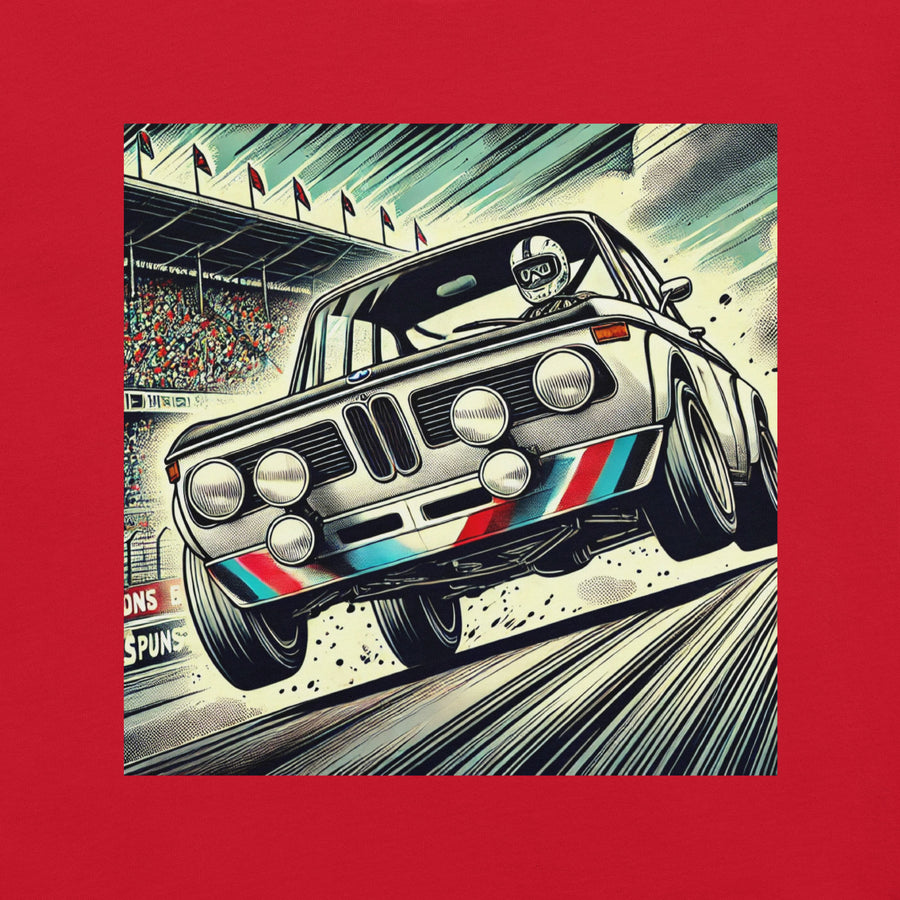 BMW 2002 – Learning to Fly | Vintage Racing Comic Tee – 2002FAQ