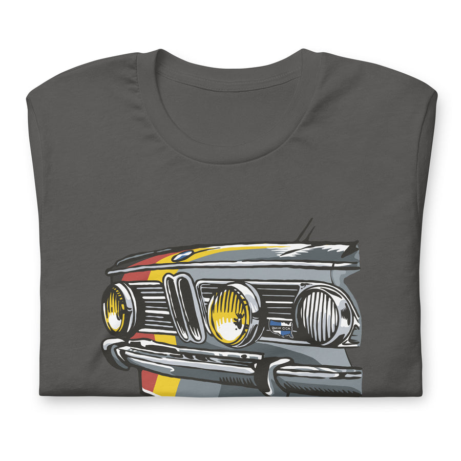 BMW 2002 with German Flag Color Stripes T-Shirt – 2002FAQ